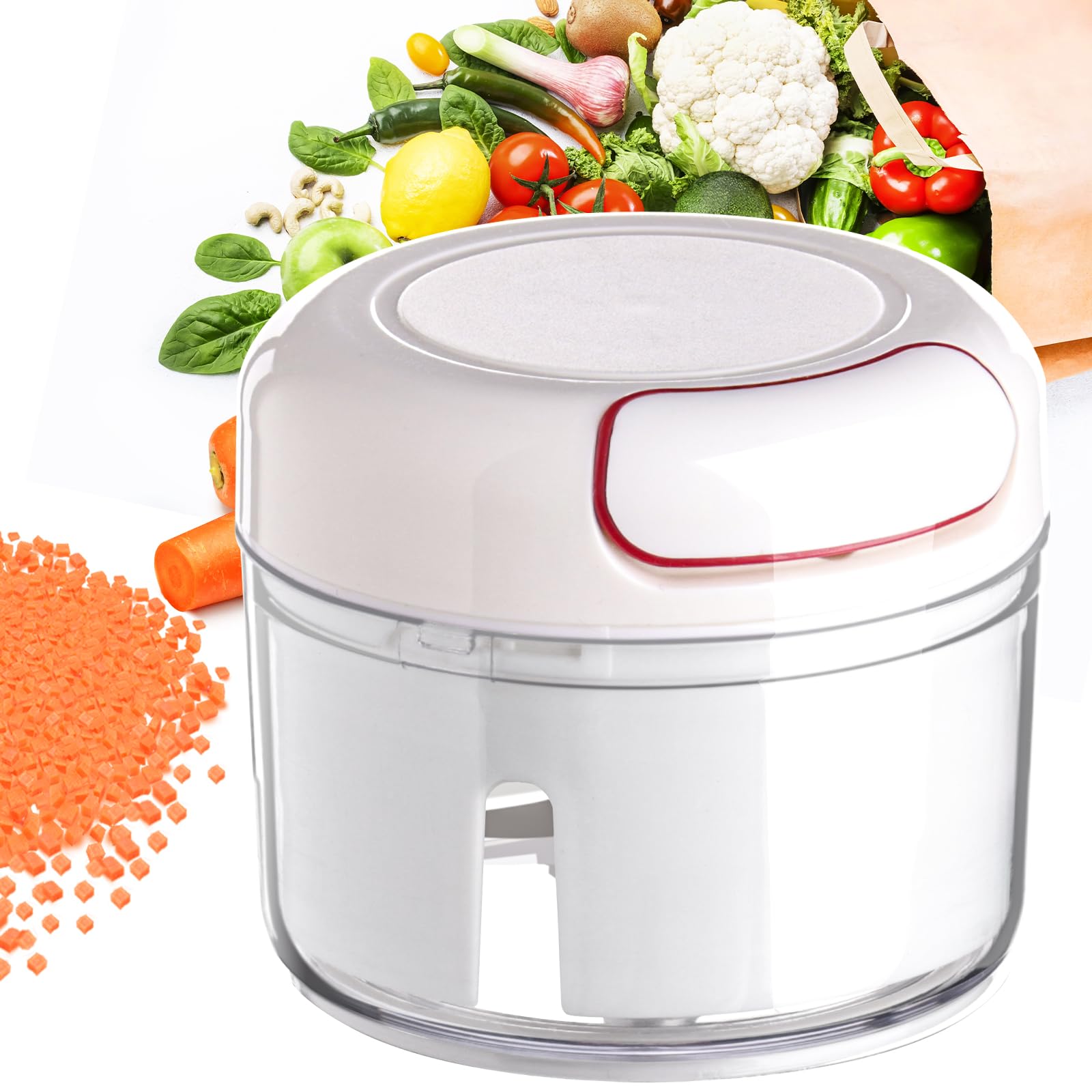 Amazon.com: HANSGO Manual Food Processor Vegetable Chopper, Hand Pull ...