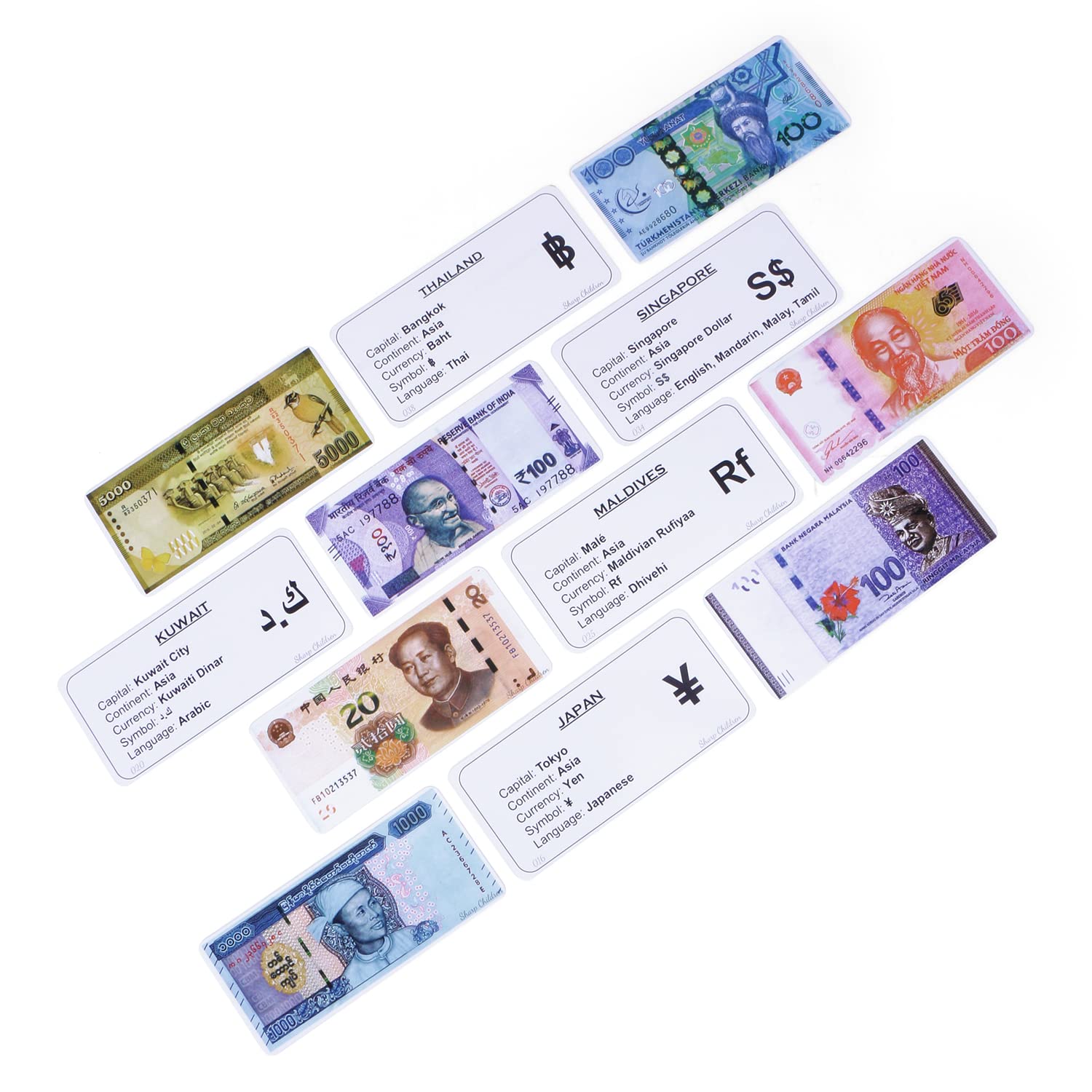 Buy Sharp Children Currency Flash Cards , Wipe and Clean , Laminated ...