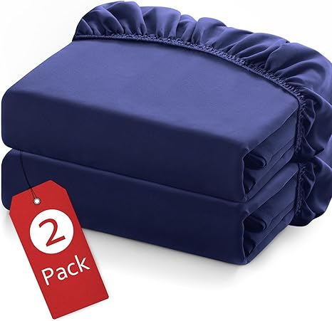 Amazon.com: Twin Fitted Sheets 2 Pack Only, Mattress Up to 14 Inches ...
