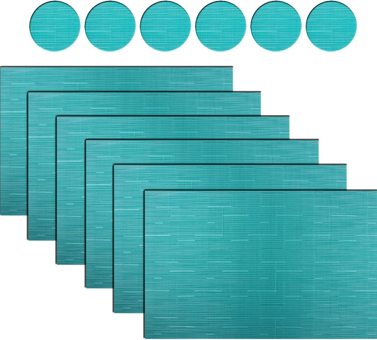Set of 6 “Helena” table mats (turquoise) : Amazon.co.uk: Home & Kitchen