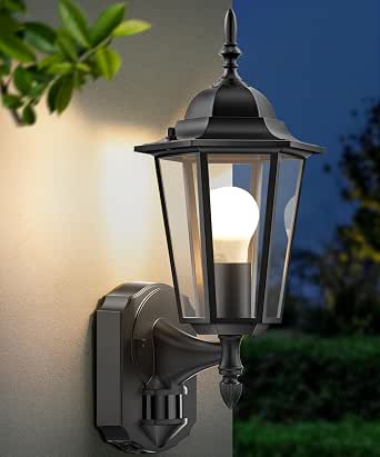 Lamomo Outdoor Wall Lights, Motion Sensor Outside Lights Mains Powered ...