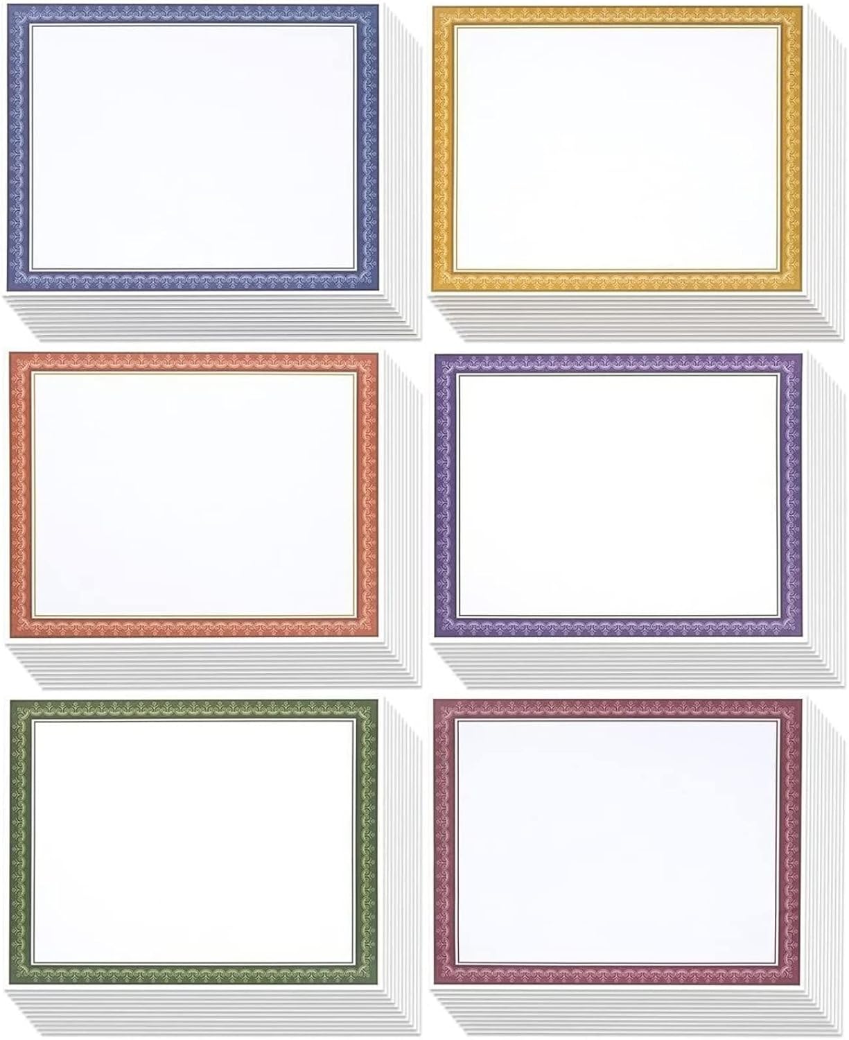 Amazon.com : 96 Pack Certificate Papers - 6 Different Assorted Colors ...
