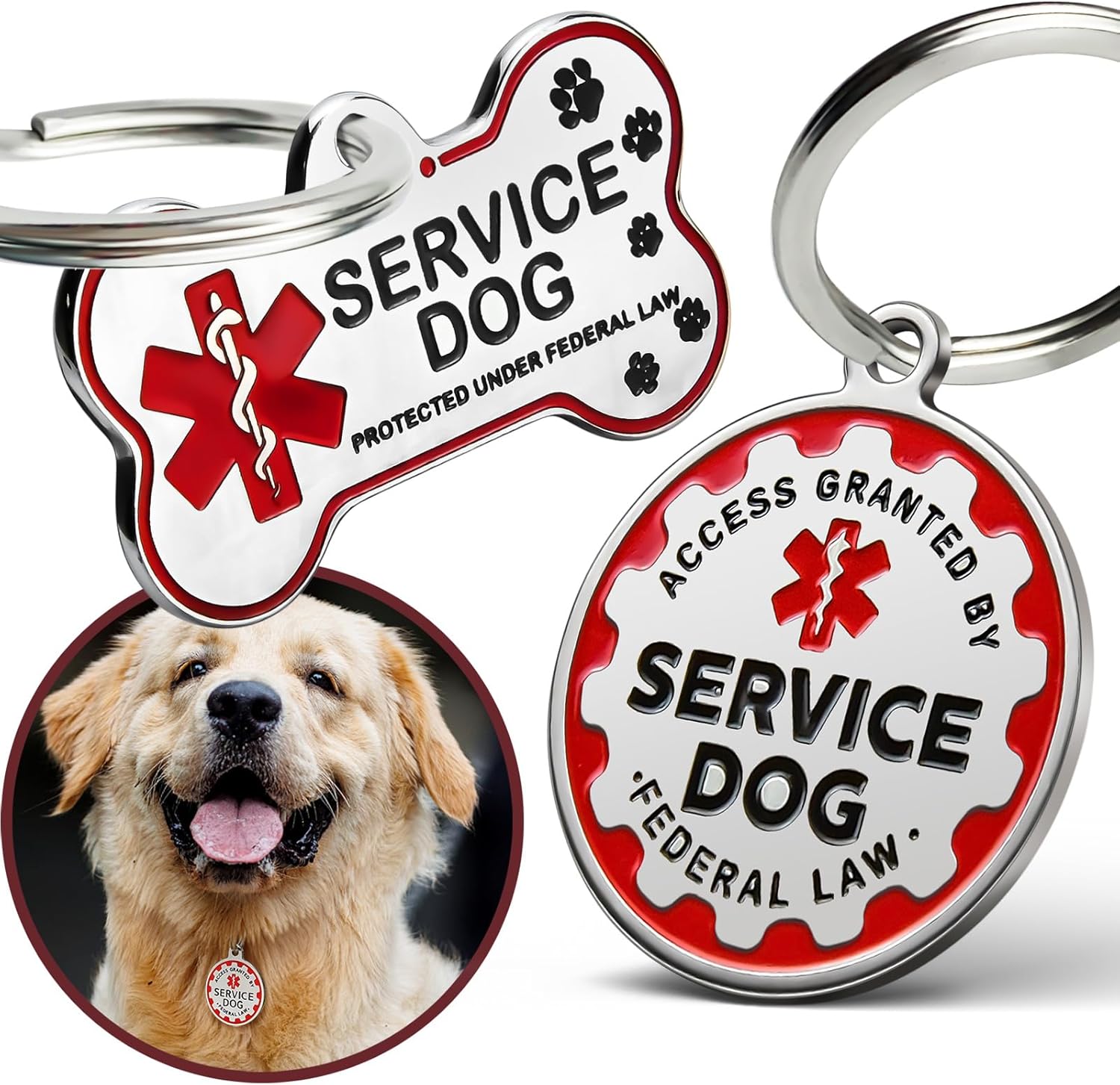 Amazon.com : Engraved Personalized Service Dog Tag - Stainless Steel ...