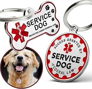 Amazon.com : Engraved Personalized Service Dog Tag - Stainless Steel ...