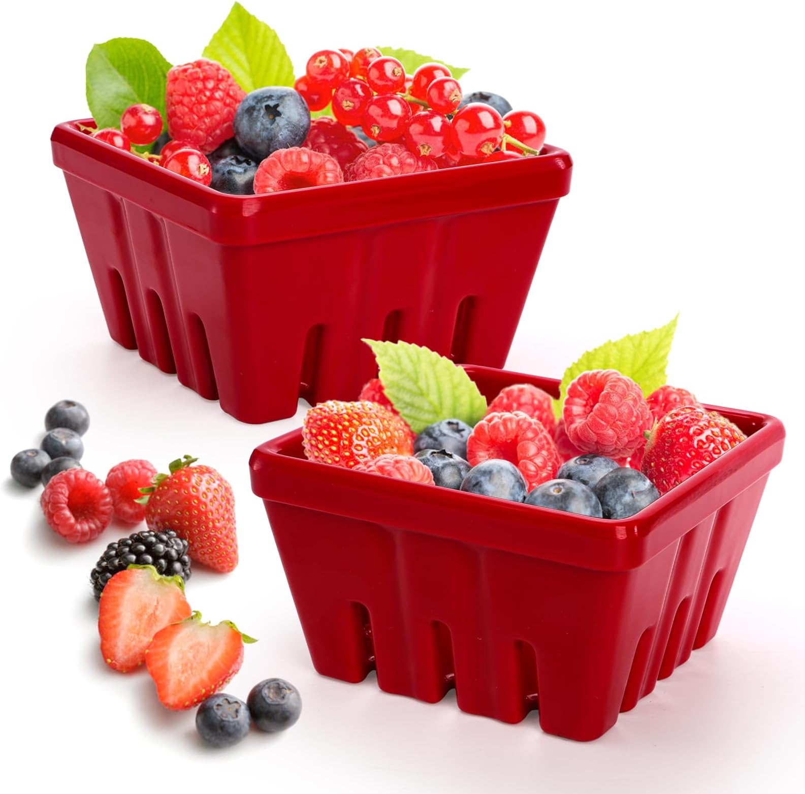 Amazon.com: Jayour 4 PACK - Ceramic Berry Baskets | Decorative Ceramic ...
