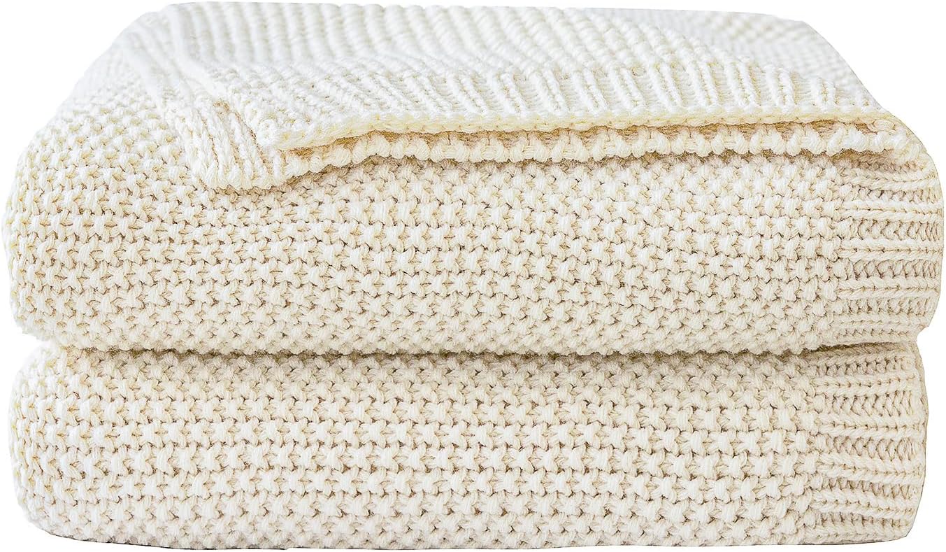 Amazon.com: CUAEIBEY Knitted Throw Blanket for Couch, Soft Cozy Cable ...