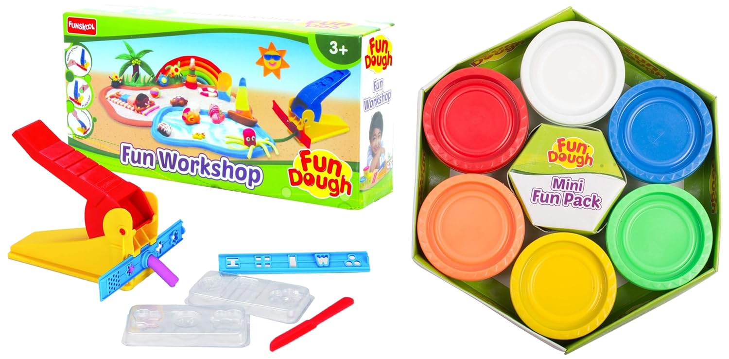 Buy Fundough - Fun Workshop, Cutting and Moulding Playset, 3years +, Multi-Colour & Funskool ...