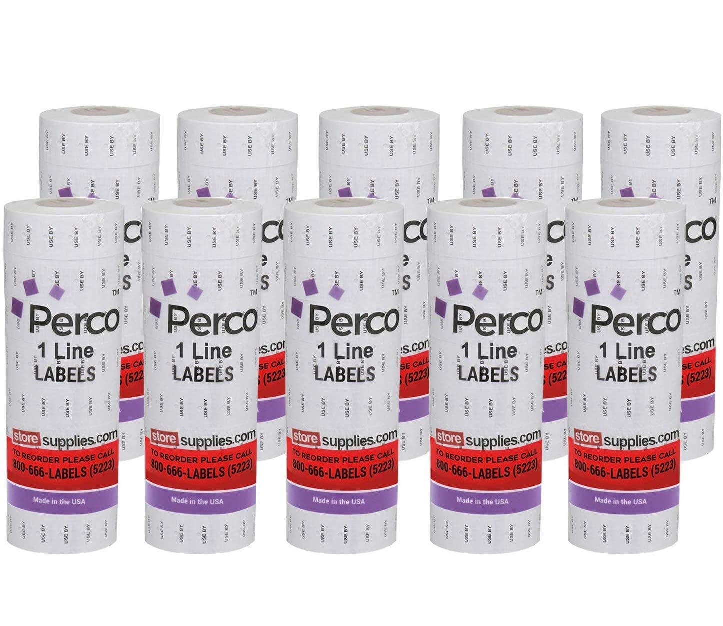 Buy Perco Use by 1 Line Labels - 10 Sleeve, 80,000 use by Labels for ...