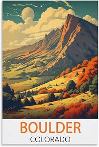 Amazon.com: KmoNo Boulder Colorado Vintage Travel Posters 08x12inch ...