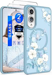 Amazon.com: Yucenx for Samsung Galaxy S25 Edge Floral Phone Case with 2X Screen Protector ...