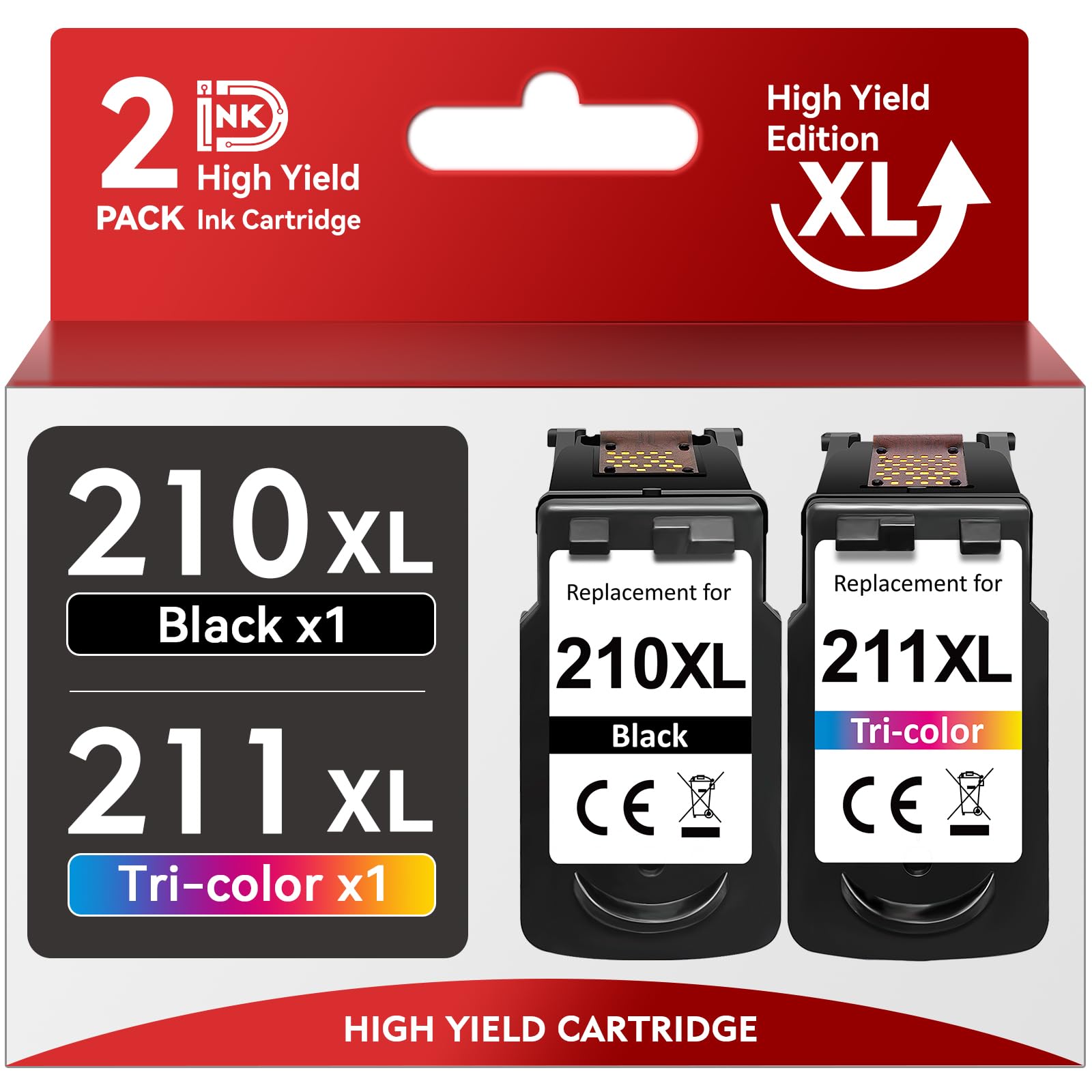 Amazon.com: PG-210 xl/CL-211 XL Ink Cartridges for Canon 210XL 211XL ...