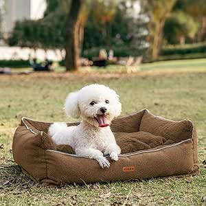 Amazon.com : Yokee Dog Bed for Small Dogs, Washable Rectangle Sleeping ...