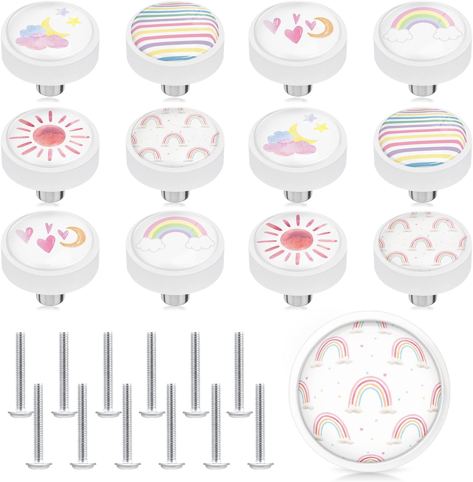 Amazon.com : Fumete 12 Set Knobs for Dresser Drawers for Kids Girls ...