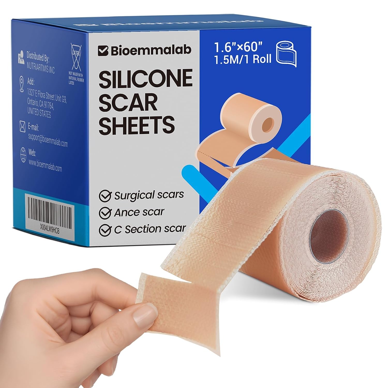 Amazon.com: Silicone Scar Sheets Medical Grade Tape (1.6"x60" Roll ...