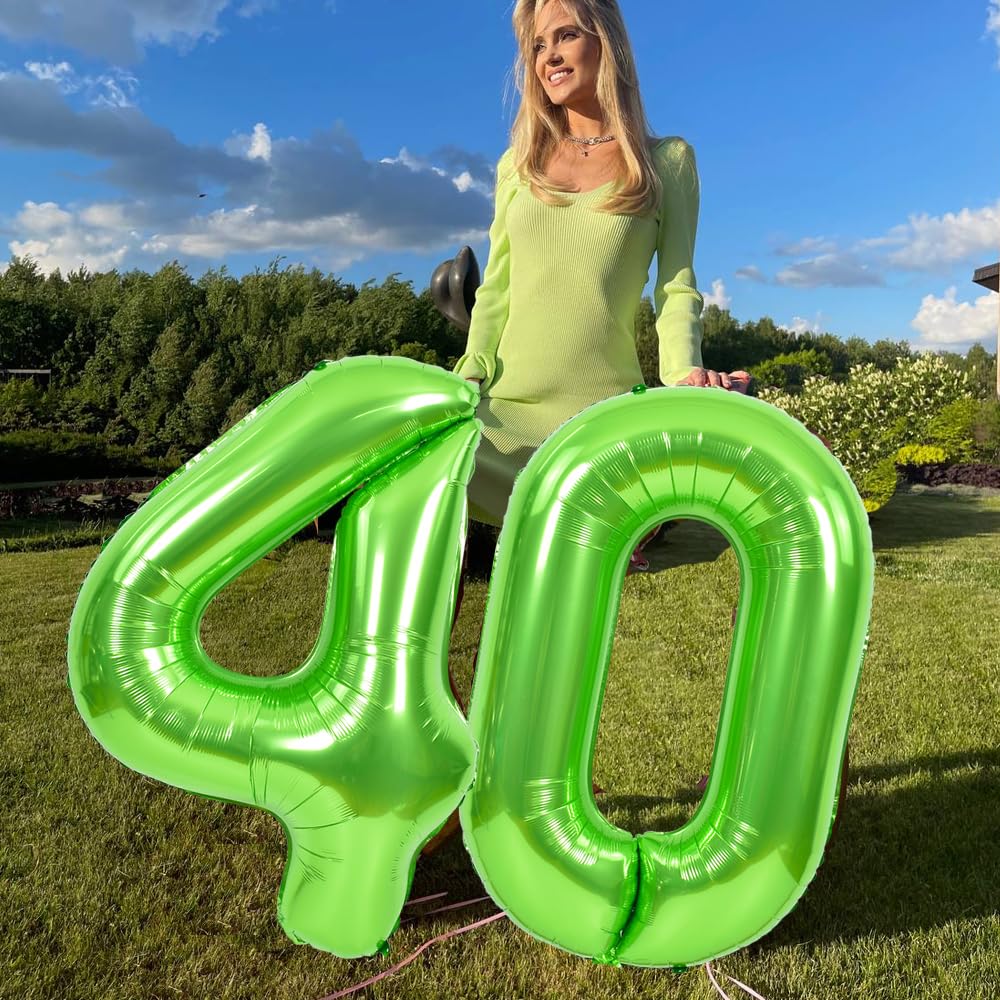 Snapklik.com : TONIFUL 40 Inch Large Green Numbers Balloons Number 40 ...