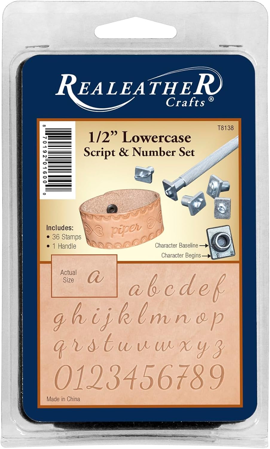 Amazon.com: Realeather 1/2" Script Lowercase Alphabet/Number Set