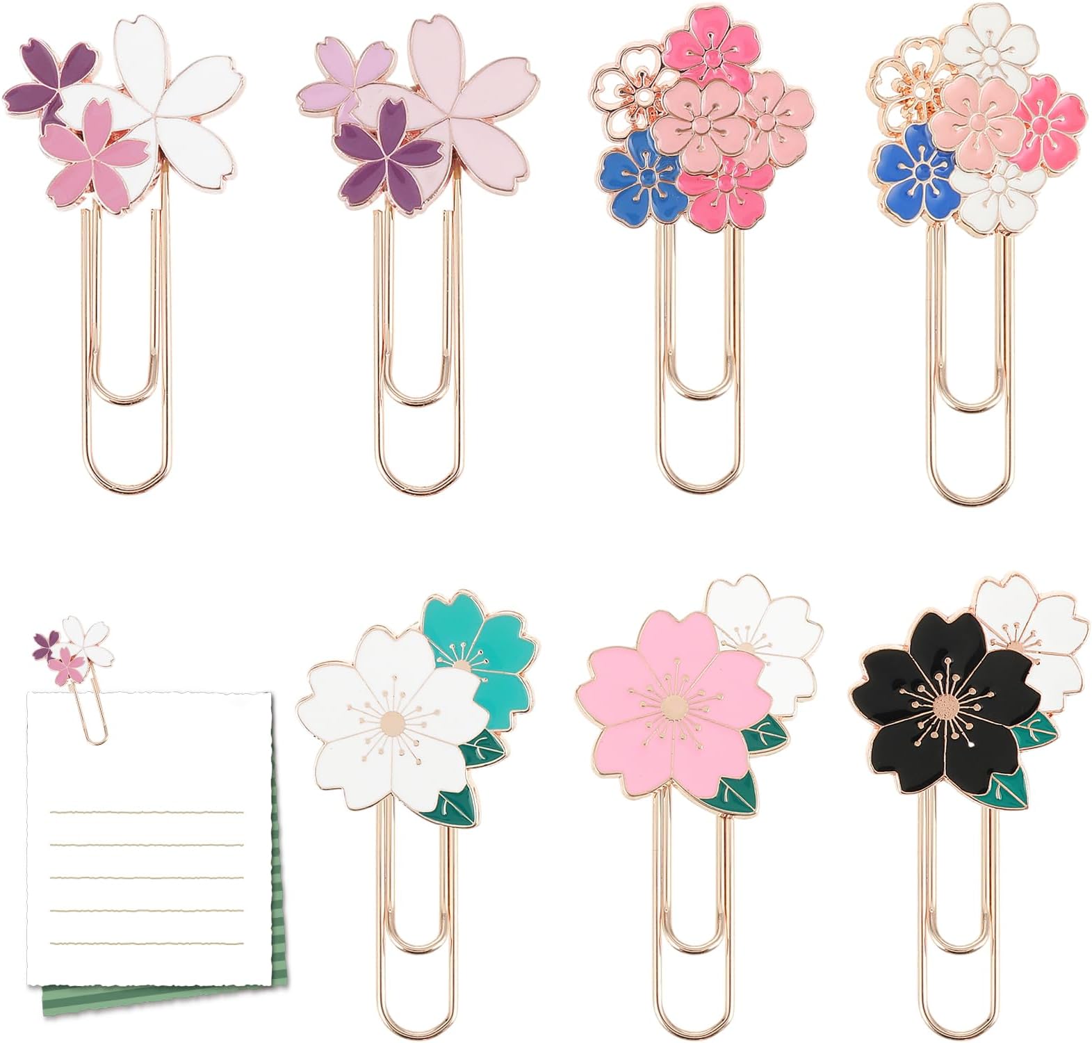 Mabor 7Pcs Cute Cherry Paper Clips Bookmark Large Size Paper Clip Funny ...