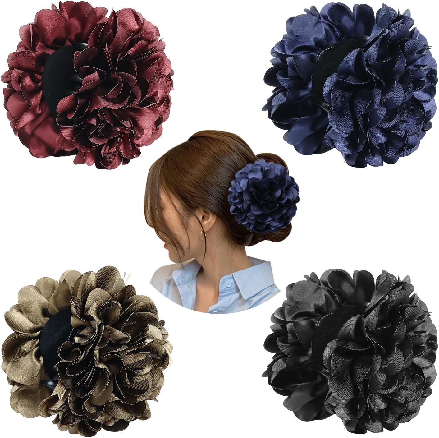 NewGtuizi Clips para el Cabello de Flores de Gasa, Clips de Cabello ...