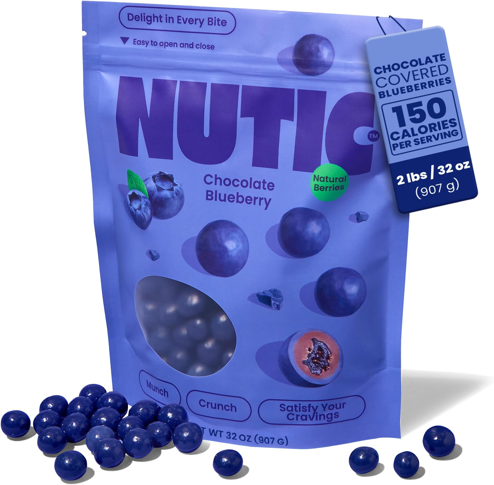Amazon.com : Chocolate Covered Blueberries by Nutic | 2 Lb | Milk And ...