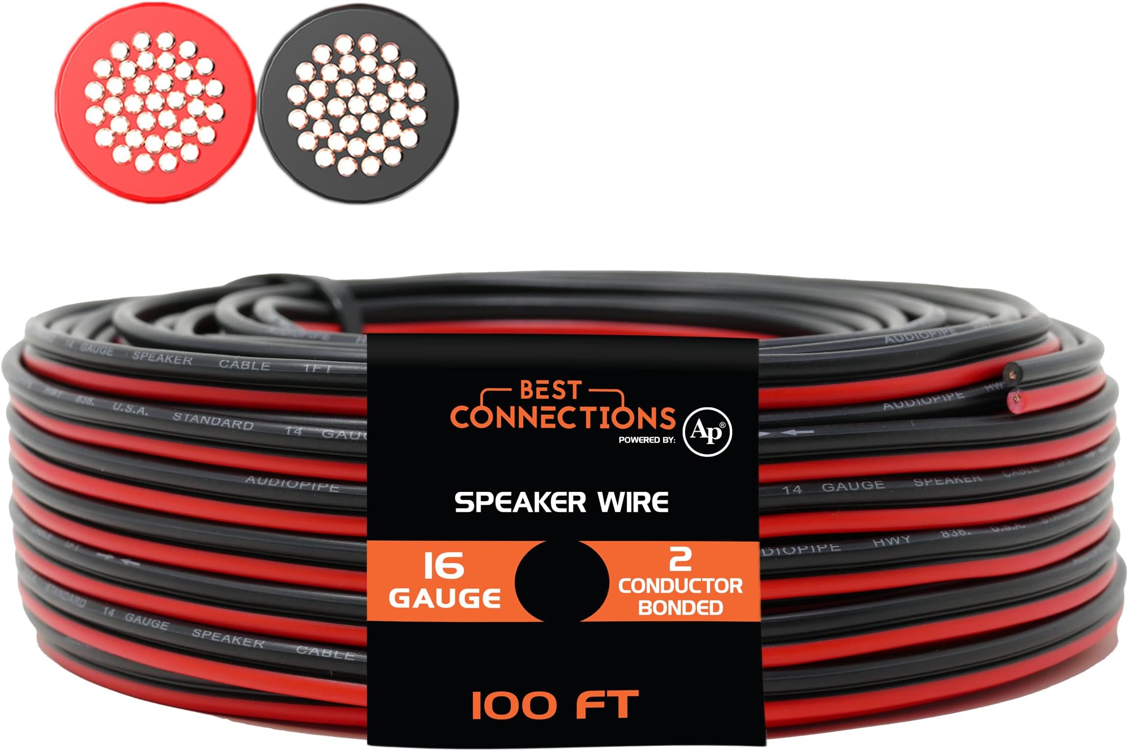 Amazon.com: AUDIOPIPE 16 Gauge Speaker Zip Wire (100 Feet) – Primary ...