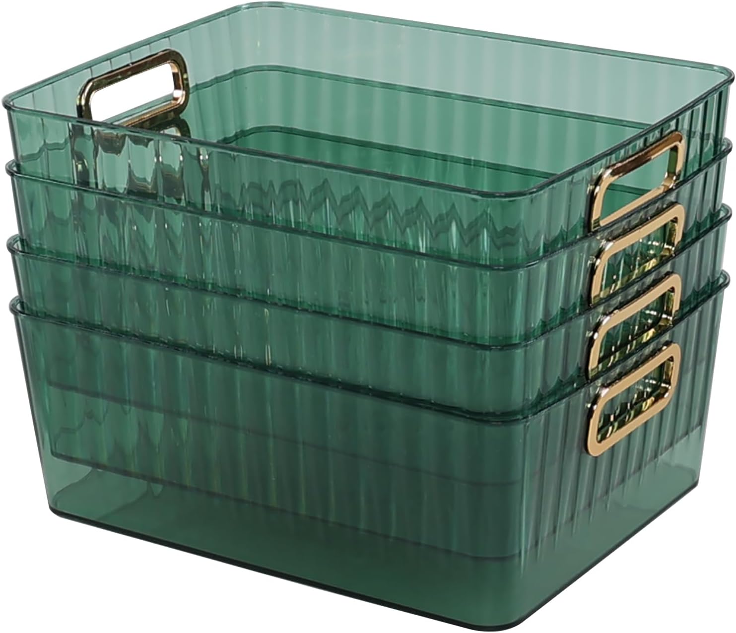 Amazon.com: Vadidiya Clear Storage Organizer Bins, Plastic Cosmetic ...