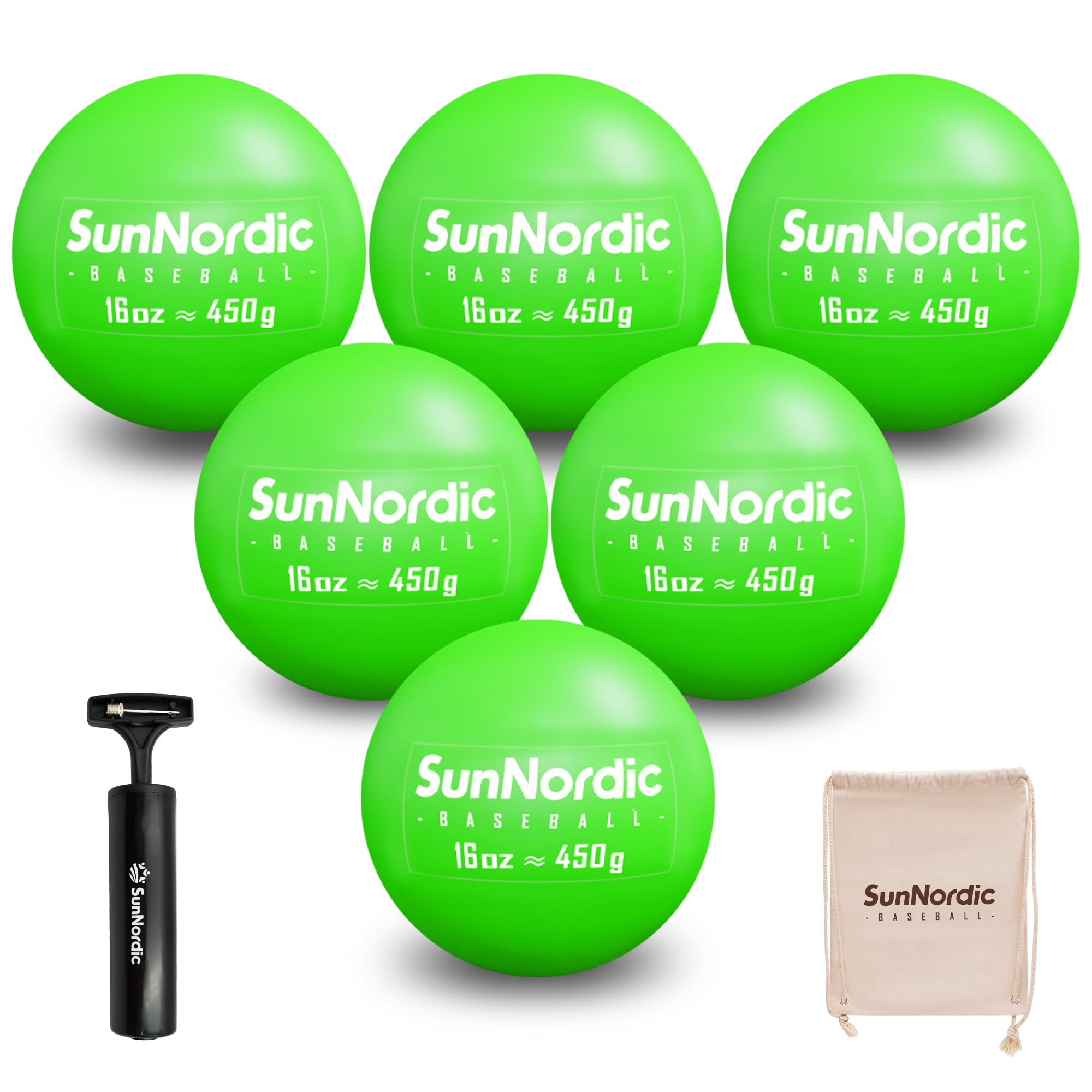Snapklik.com : SunNordic 6 Pack Weighted Baseballs Set