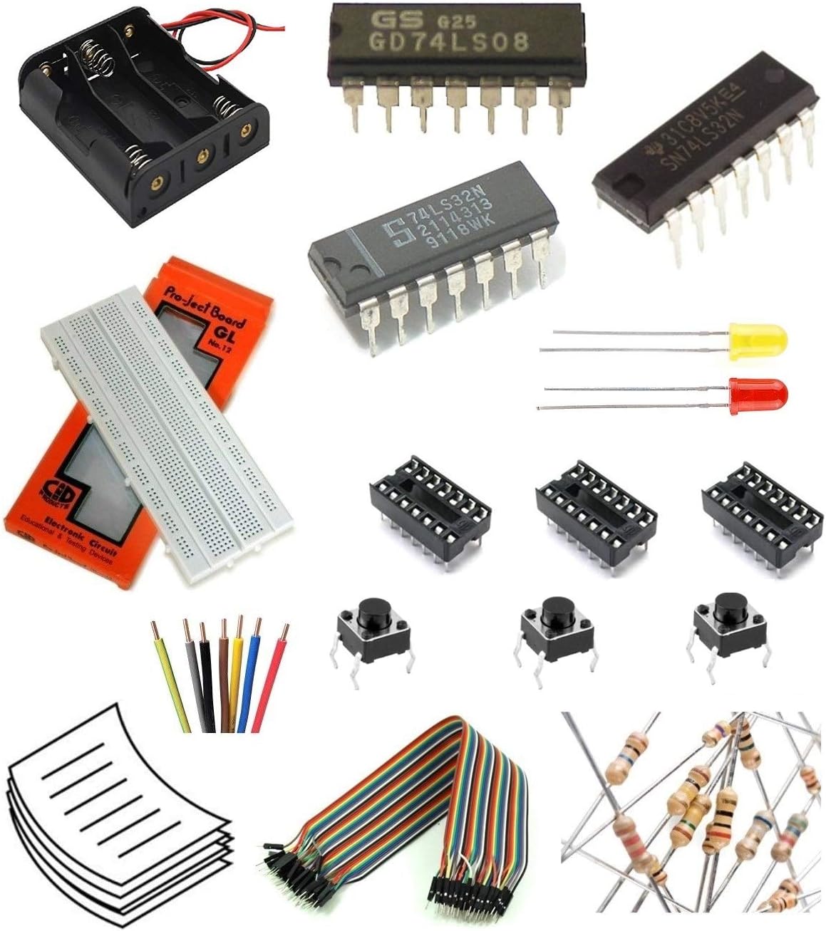Amazon.com: INVENTIONS Pack of 3 Kits x Build on Breadboard Kit - Half ...