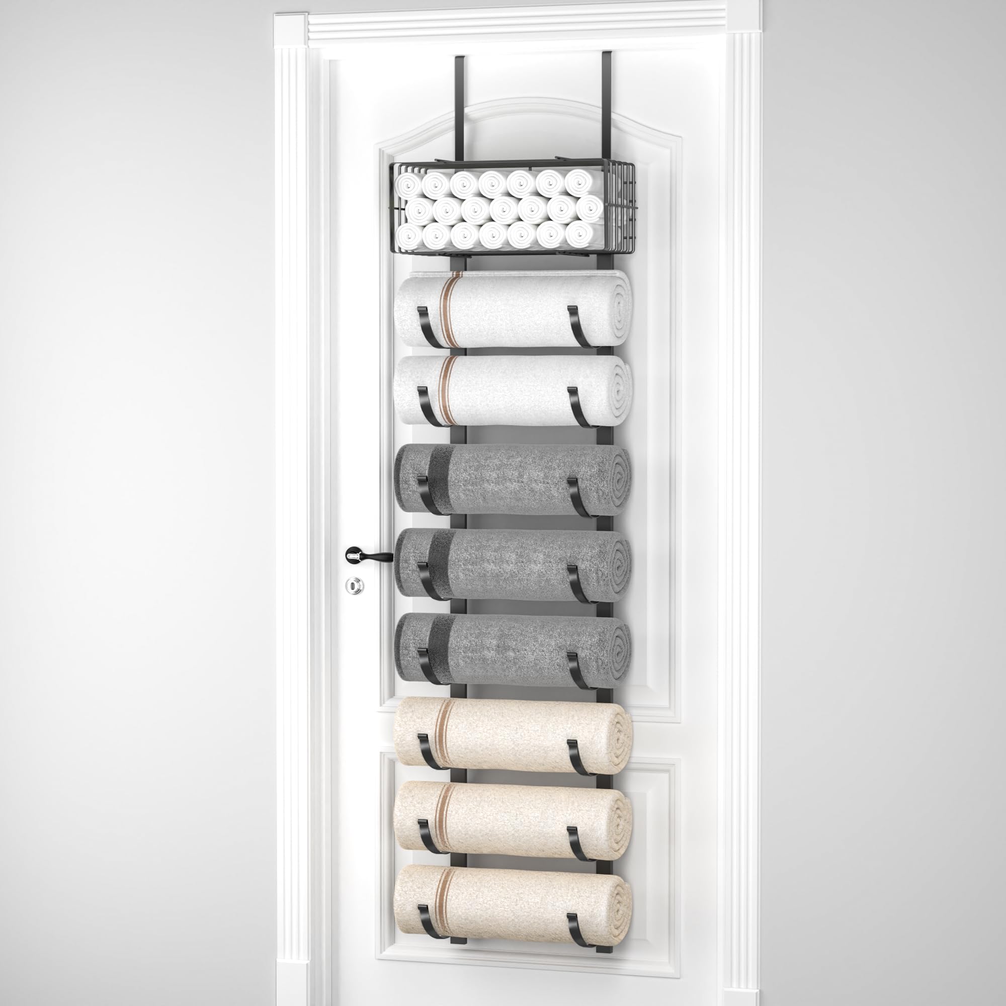 Amazon.com: Moforoco 9-Tier Over The Door Towel Racks for Bathroom ...