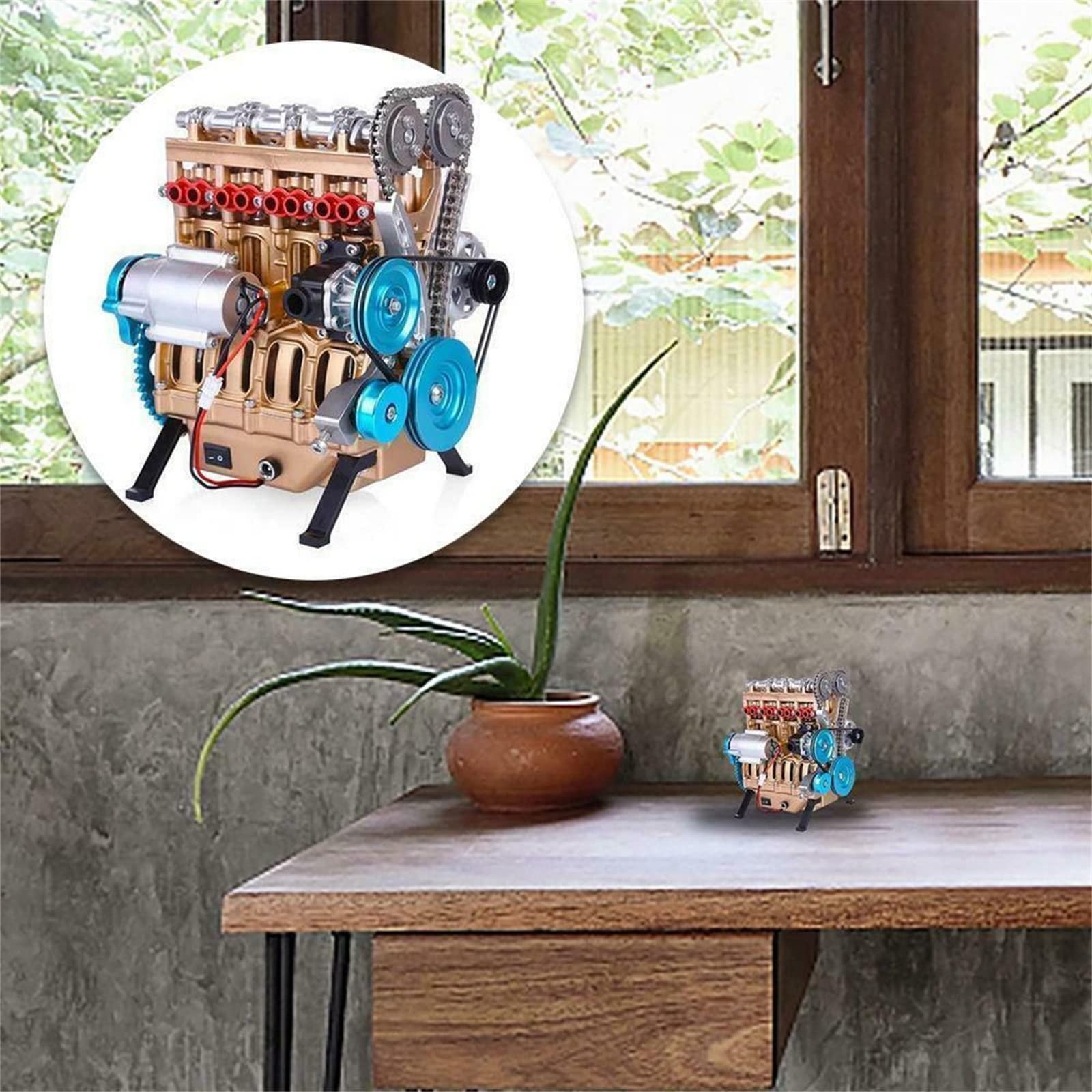 4 Cylinder Car Engine Kit Adult Model, Engine Model Desk, Resin Art Car ...