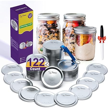 Amazon.com: Canning Lids, 120Pcs Thickened Regular Mouth Canning Lids ...