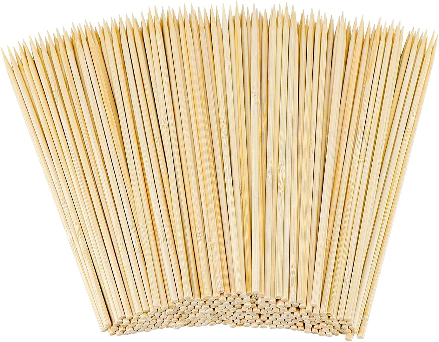 100 PCS Natural Bamboo Skewers, 10" 4MM Bamboo Shish Kabob/Kebab Skewer ...