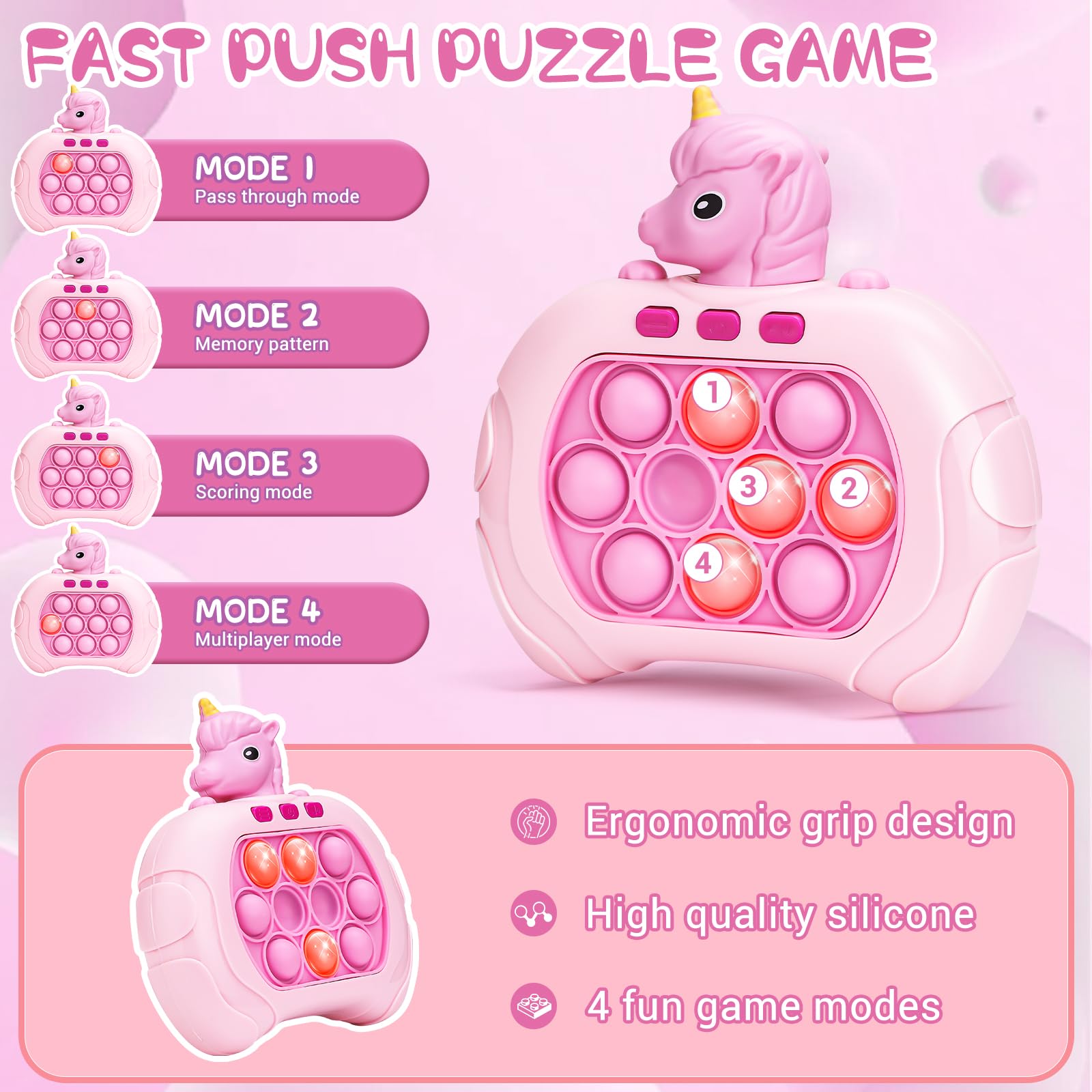 SEUMOO Pop Game Fidget Toys Light Up Sensory Fidget Toy Button Puzzle ...