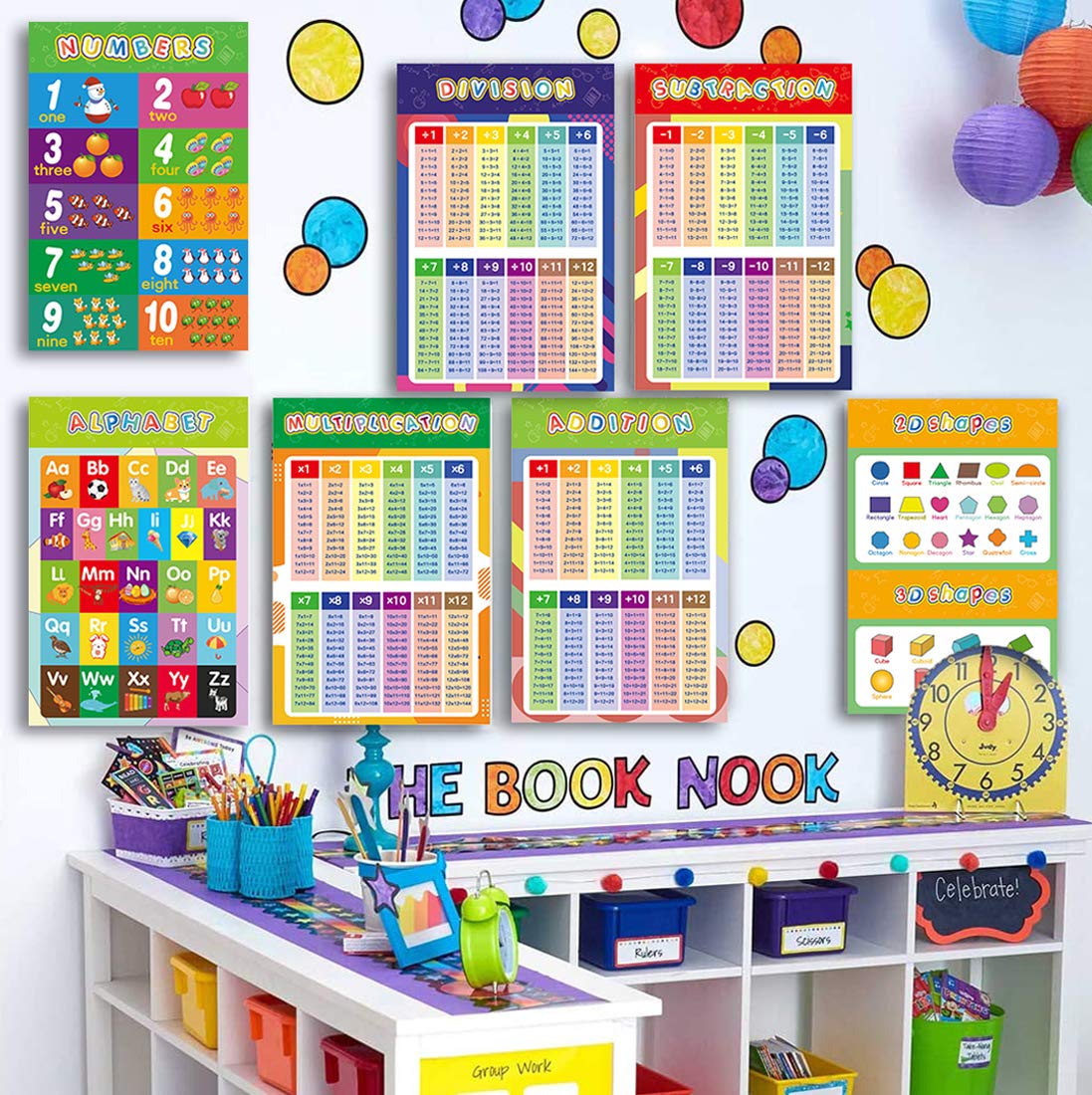 Educational Preschool Math Poster For Toddlers And Kids With Glue ...