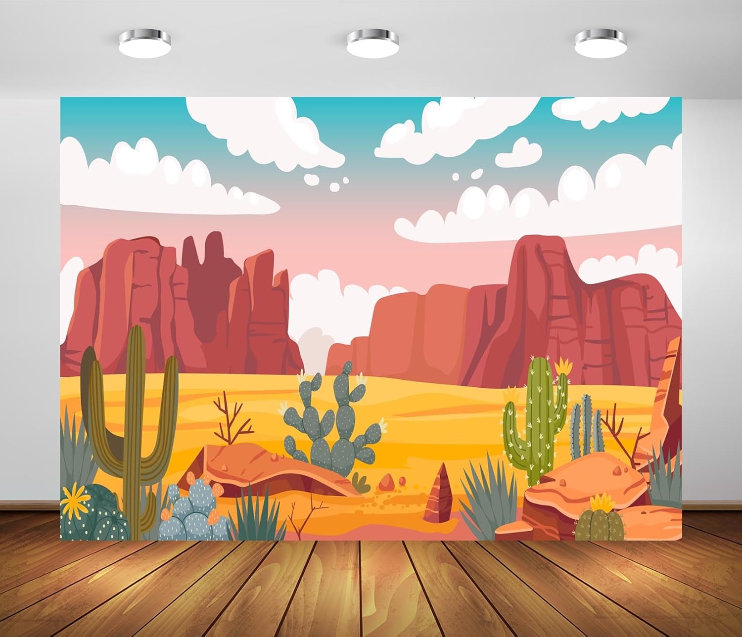 Amazon.com : BELECO 10x8ft Fabric Cartoon Desert Backdrop Wildwest ...
