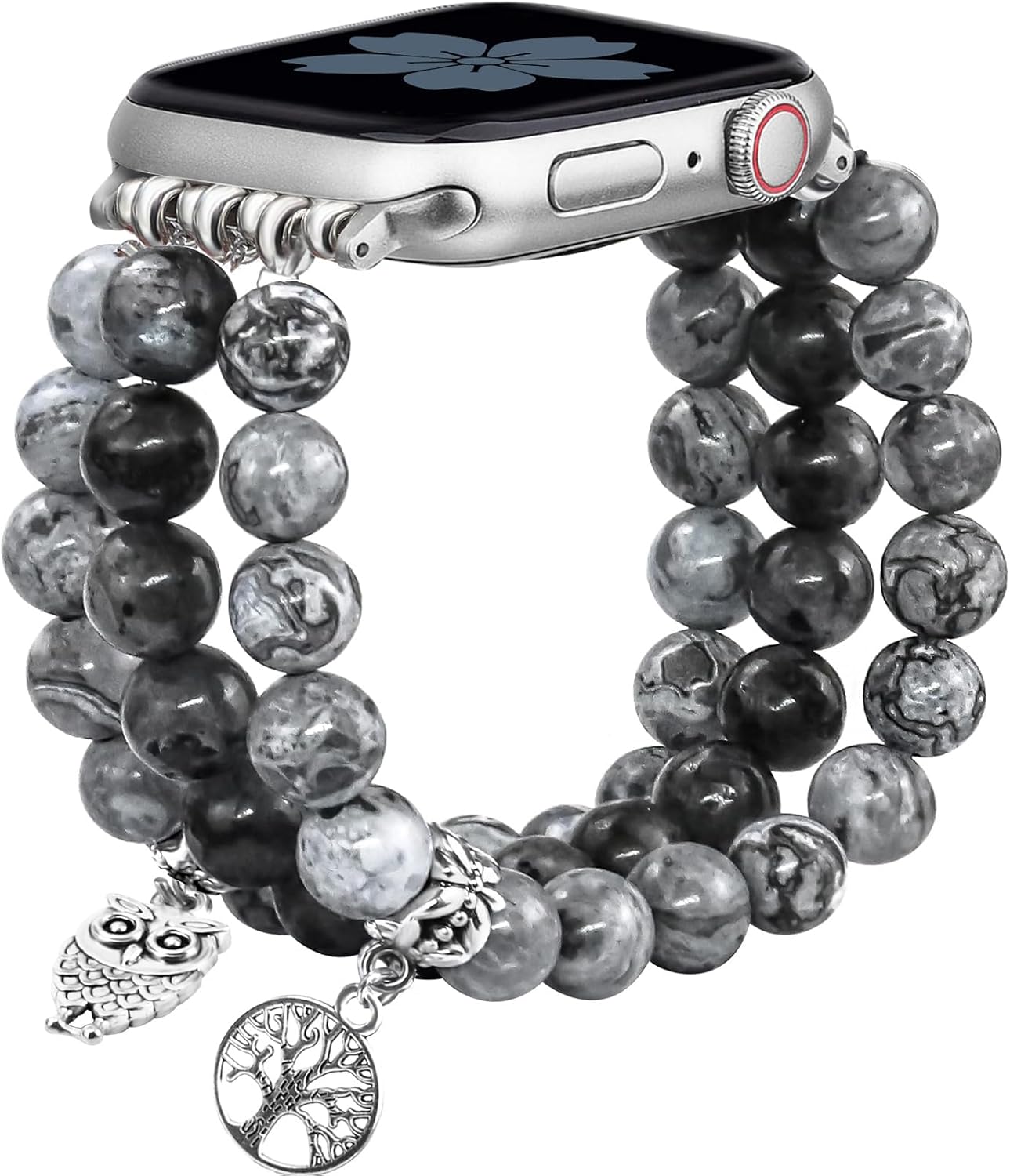 Amazon.com: Newlibery Natural Stone Bracelet Beaded-Bands Women ...