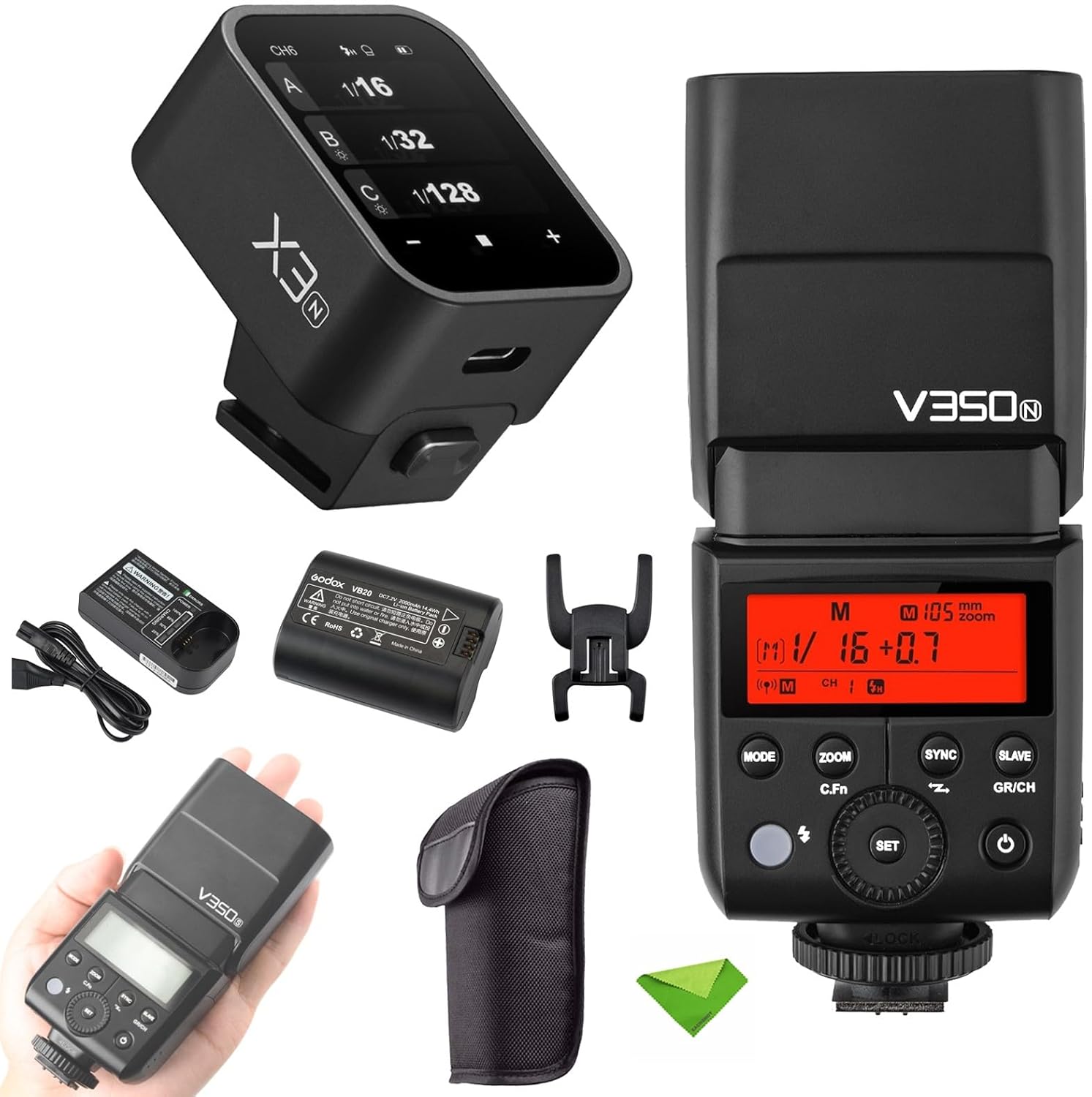 Amazon.com : GODOX V350N TTL Flash+X3-N Trigger for Nikon, 1/8000s GN36 ...