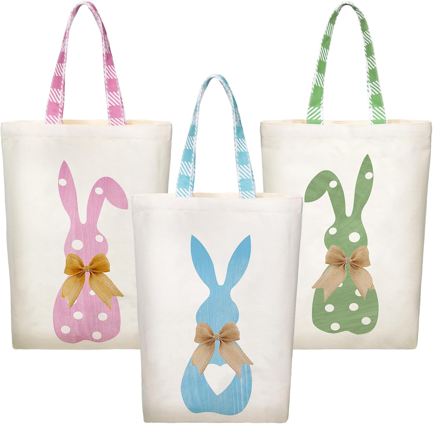 Amazon.com: GliCraft 3 Pcs Easter Bunny Tote Bags Easter Bags with ...