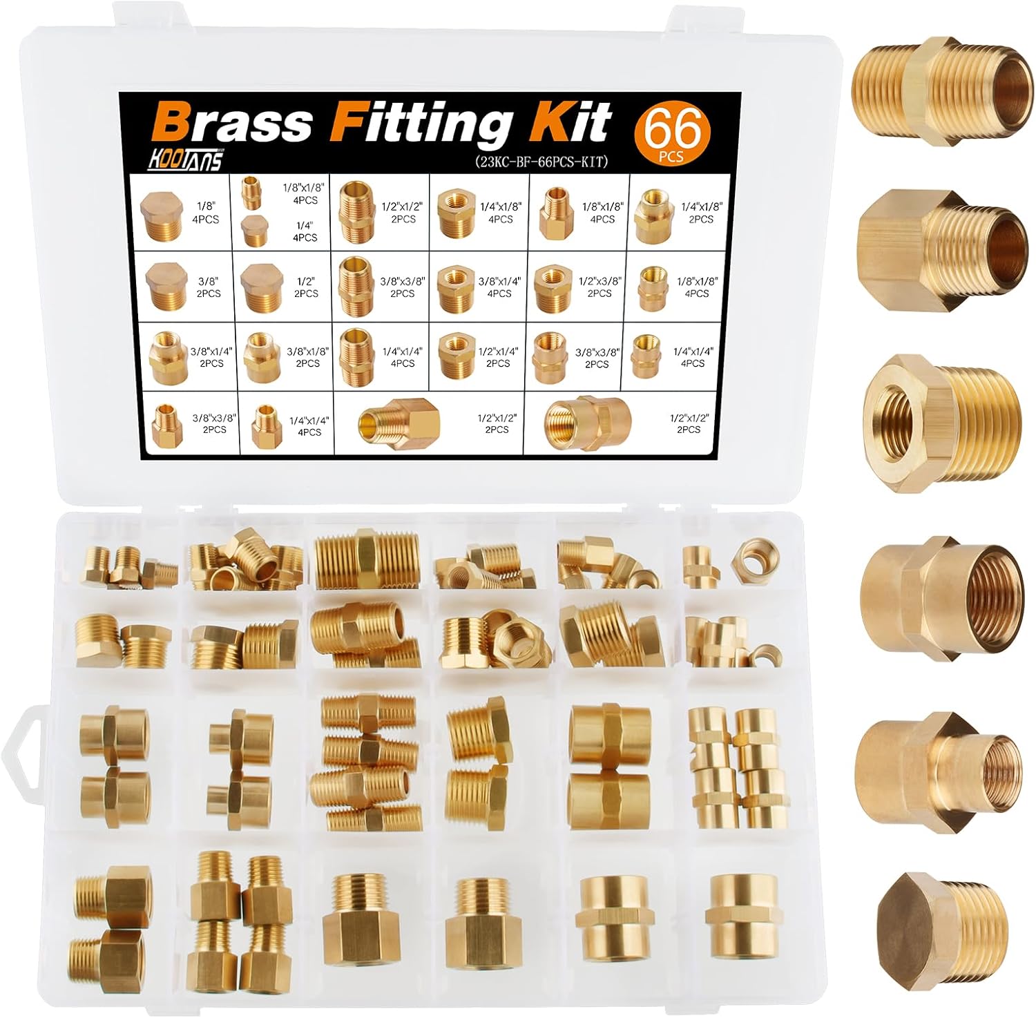 KOOTANS 66pcs Brass Pipe Fittings Assortment NPT Philippines | Ubuy