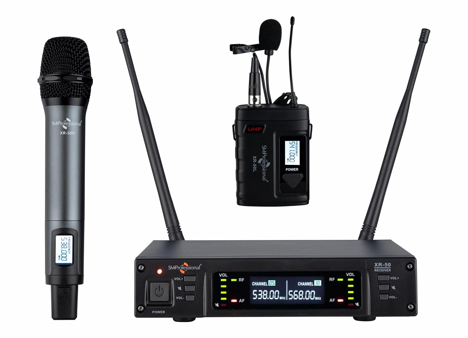 Studiomaster XR-50® HL Wireless UHF Microphone Set – Headset and Clip ...