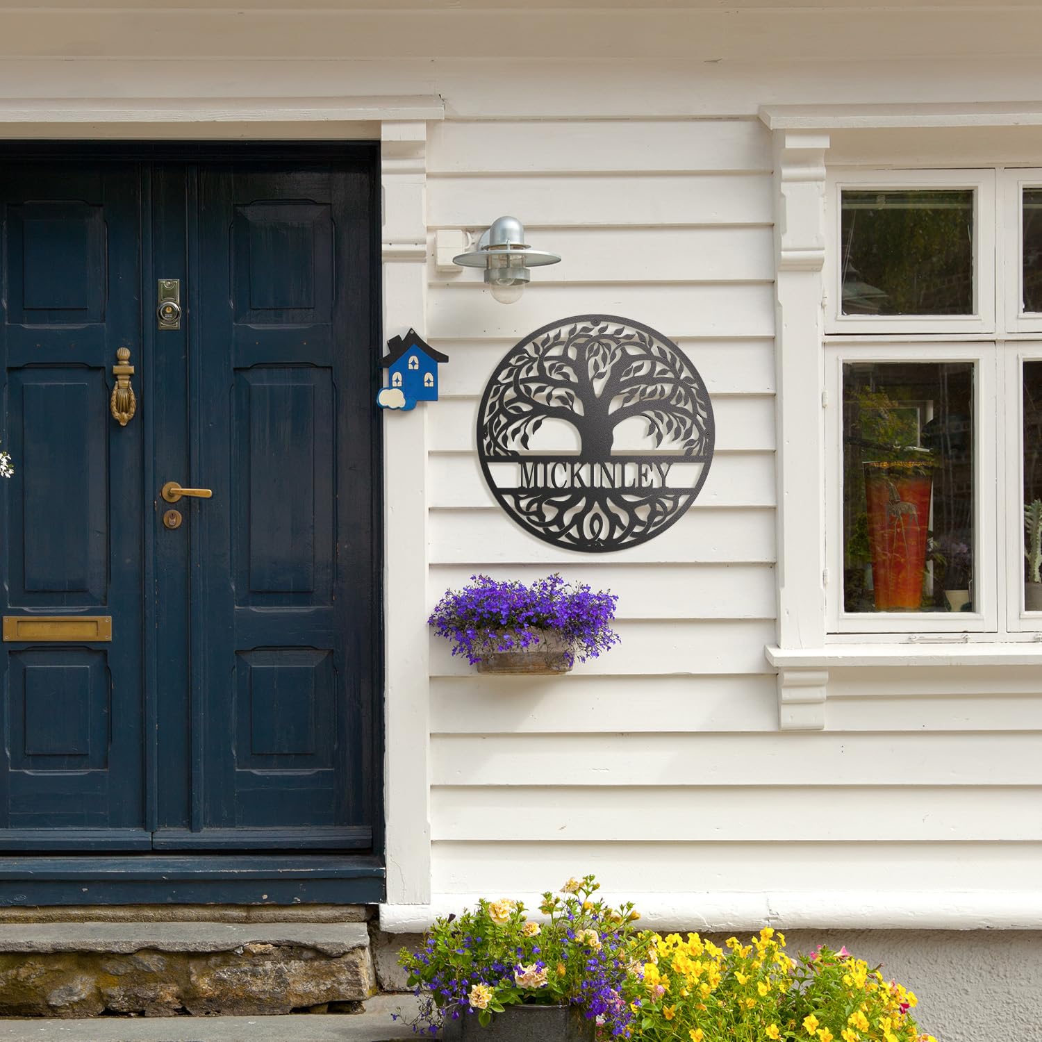 Personalized Signs Tree of Life Wall Art Decor, Metal Family Name Signs ...