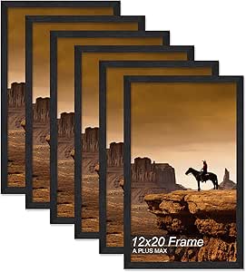 Amazon.com - A PLUS MAX 12x20 Picture Frame Set of 6, Black Engineered Wood Frame for 12 x 20 ...