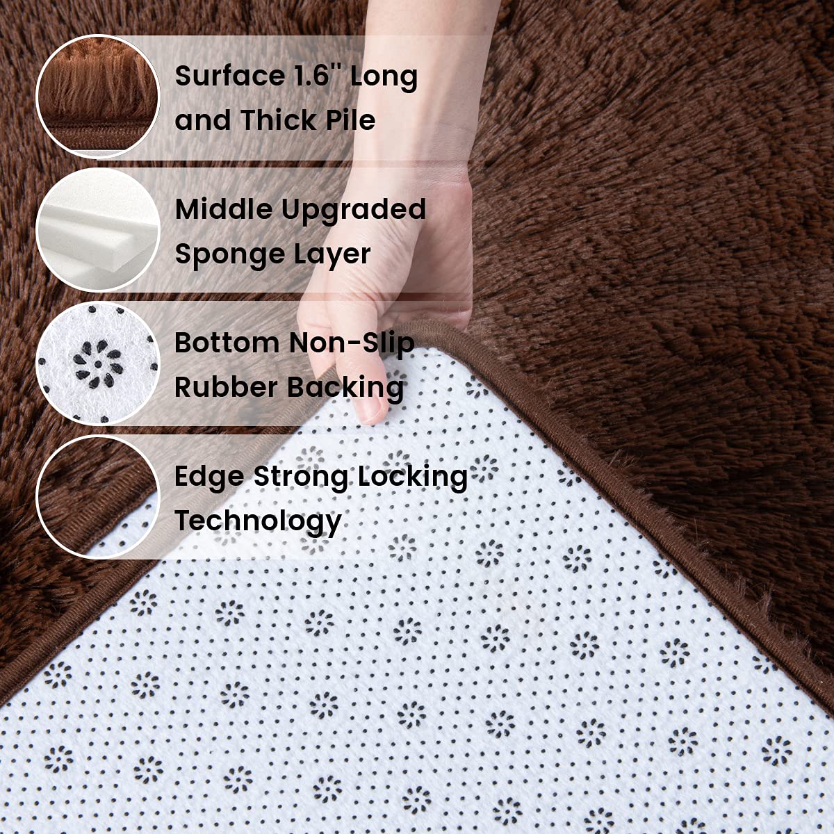 Ompaa Fluffy Rug, Super Soft Fuzzy Area Rugs for Bedroom Living Room ...