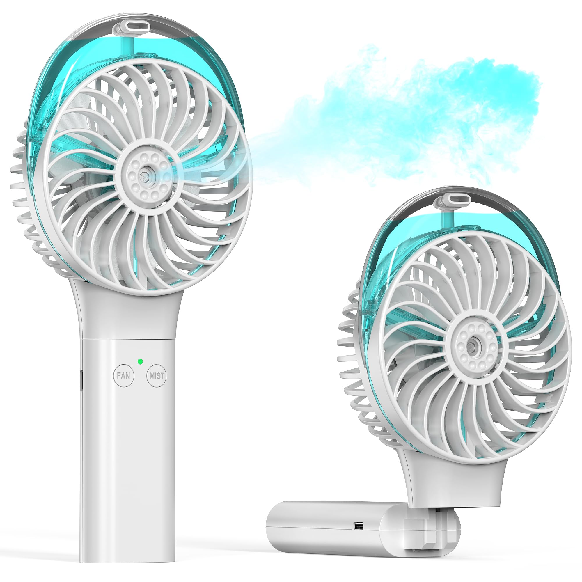 Amazon.com: PANERGY Handheld Misting Fan, Rechargeable Portable Fan ...