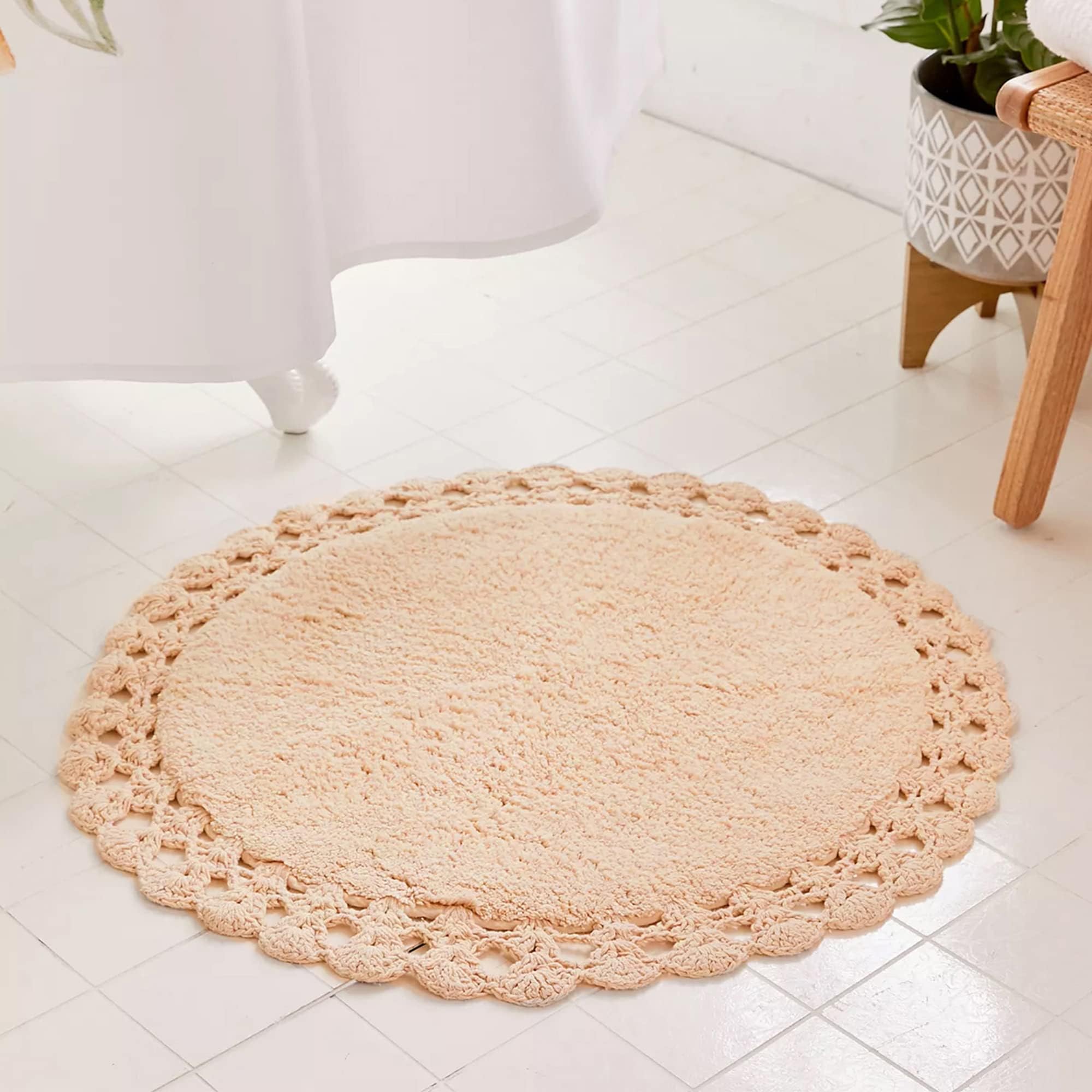 Buy Roseate Persian Round Rug (60x60 cm) Microfibre 2000 GSM Rugs ...