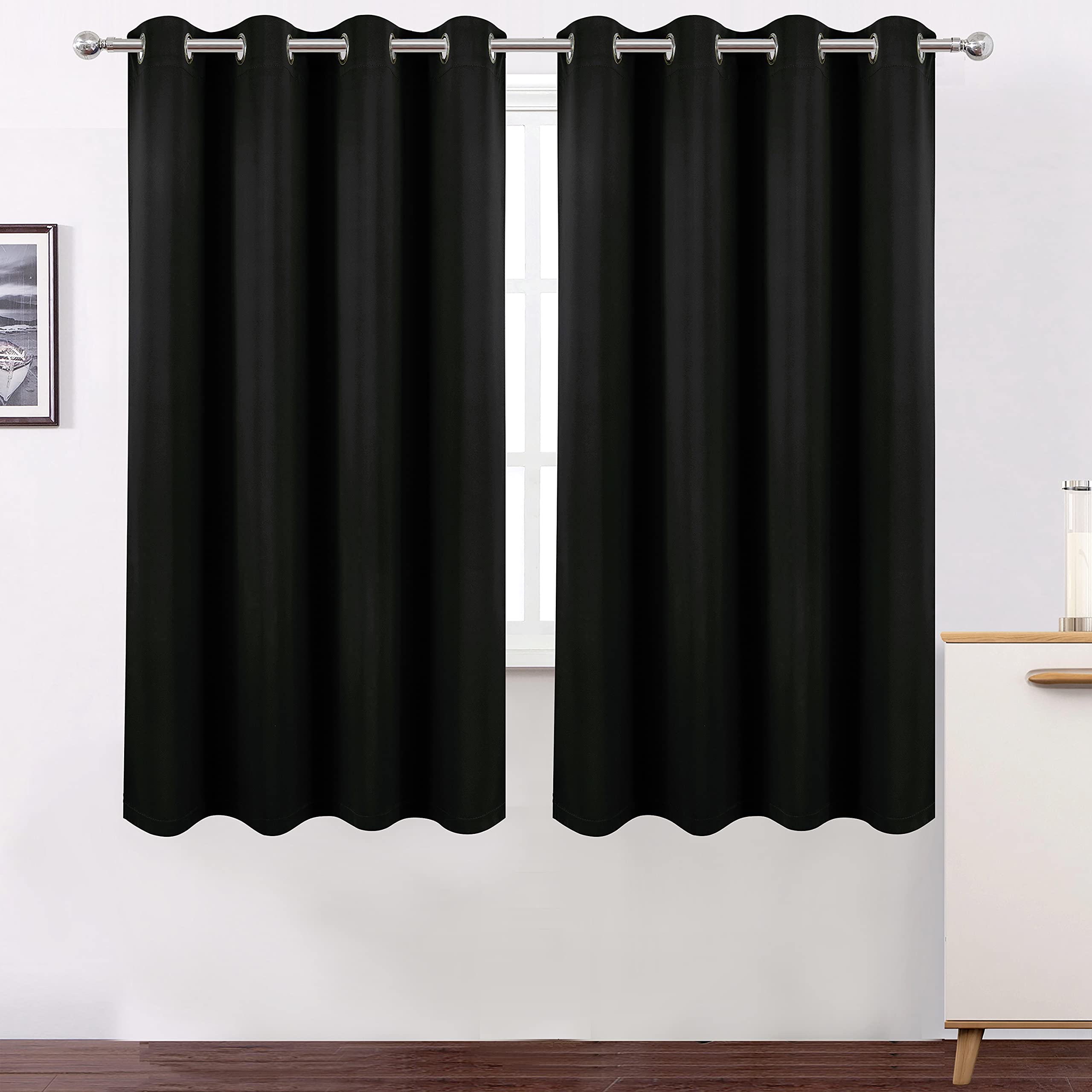 Snapklik.com : LEMOMO 100% Blackout Curtains 52 X 63 Inch/Black ...