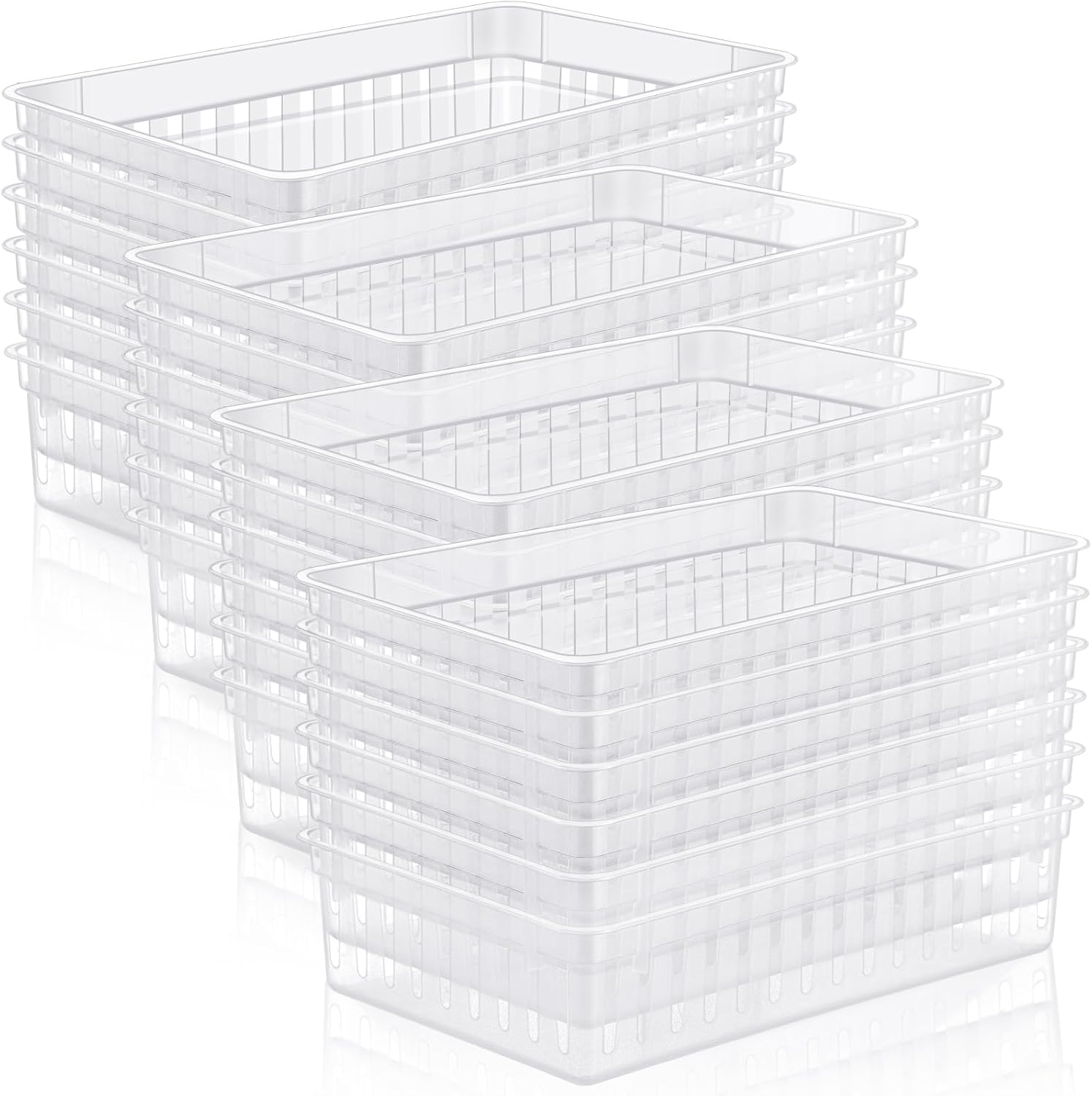 Amazon.com: Wenqik 24 Pcs Plastic Storage Baskets for Organizing Small ...