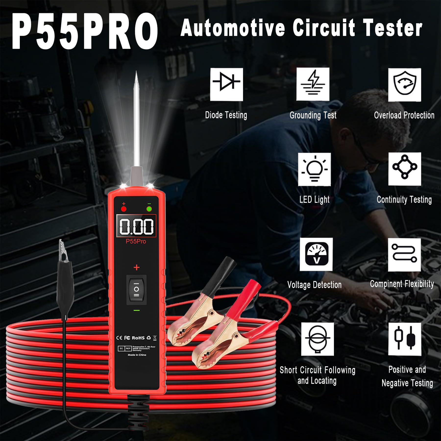 Snapklik.com : Aottykro Power Circuit Probe Tester 6V-30V DC Test Light ...