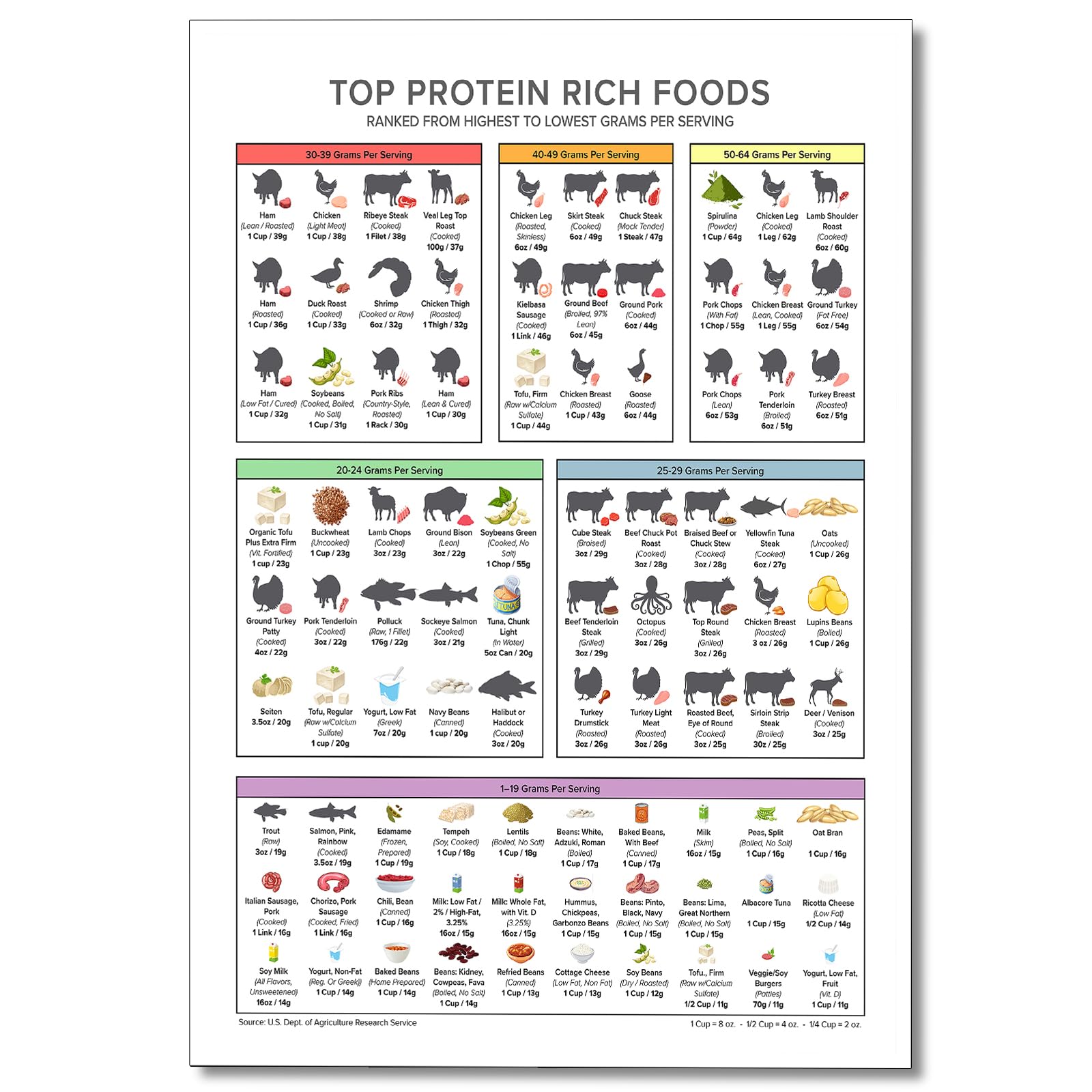 Amazon.com: Osdfem Rich Protein Chart Wall Art, Top Protein Rich Foods ...