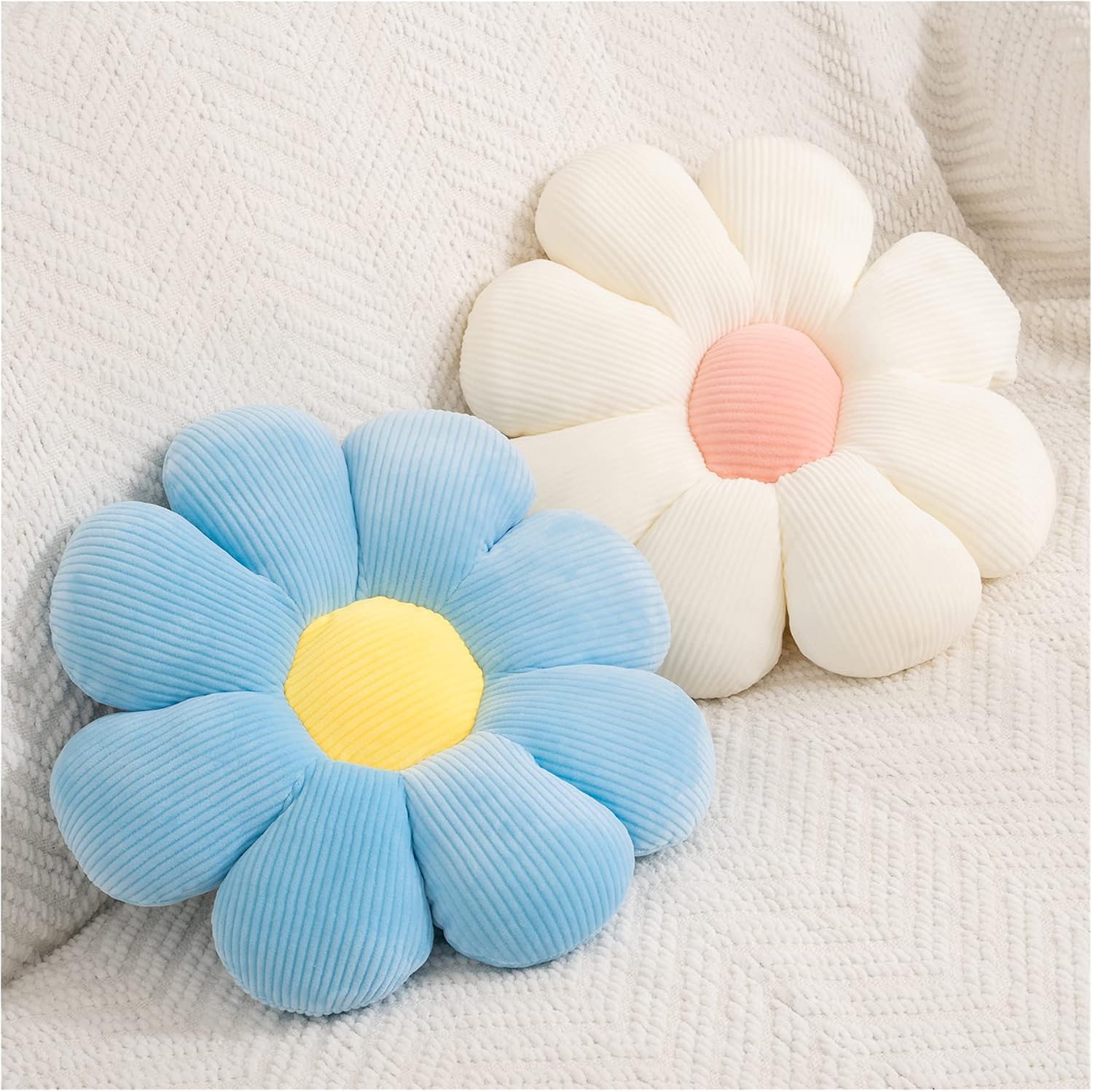 Luckbanjie 2pcs Flower Cushion - Daisy Flower Shaped Throw Pillows ...