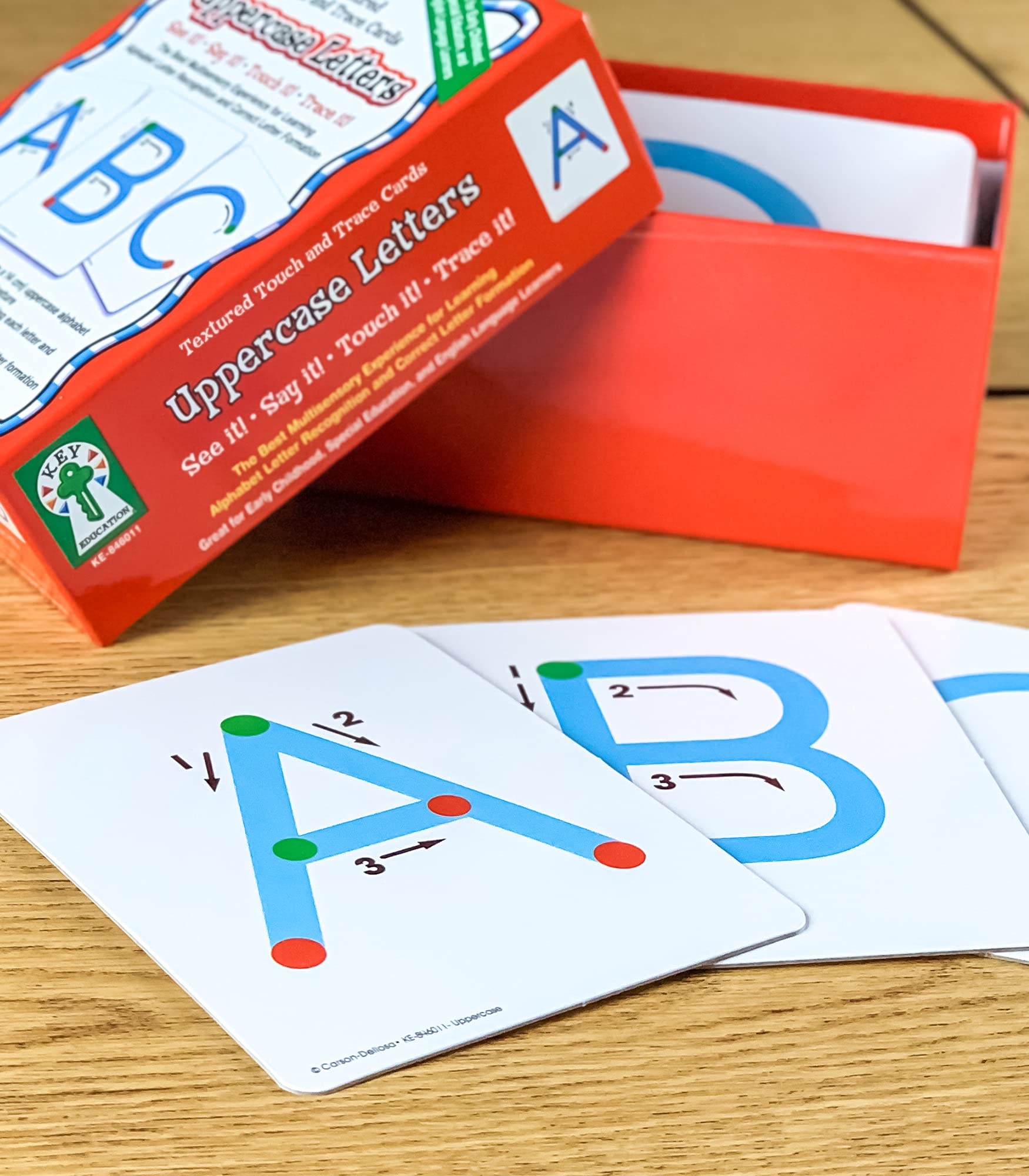 Buy Key Education Uppercase Letters: Textured Touch and Trace Cards ...